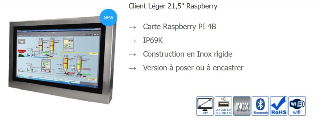 Terminaux IHM industriels (Interface Homme-Machine) en inox par 2IPS - Framboise 314, le ...