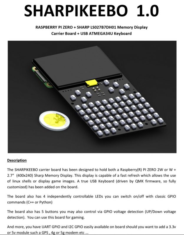 ShaRPiKeebo mini ordinateur Linux avec écran, clavier et liaison radio - Framboise 314, le ...