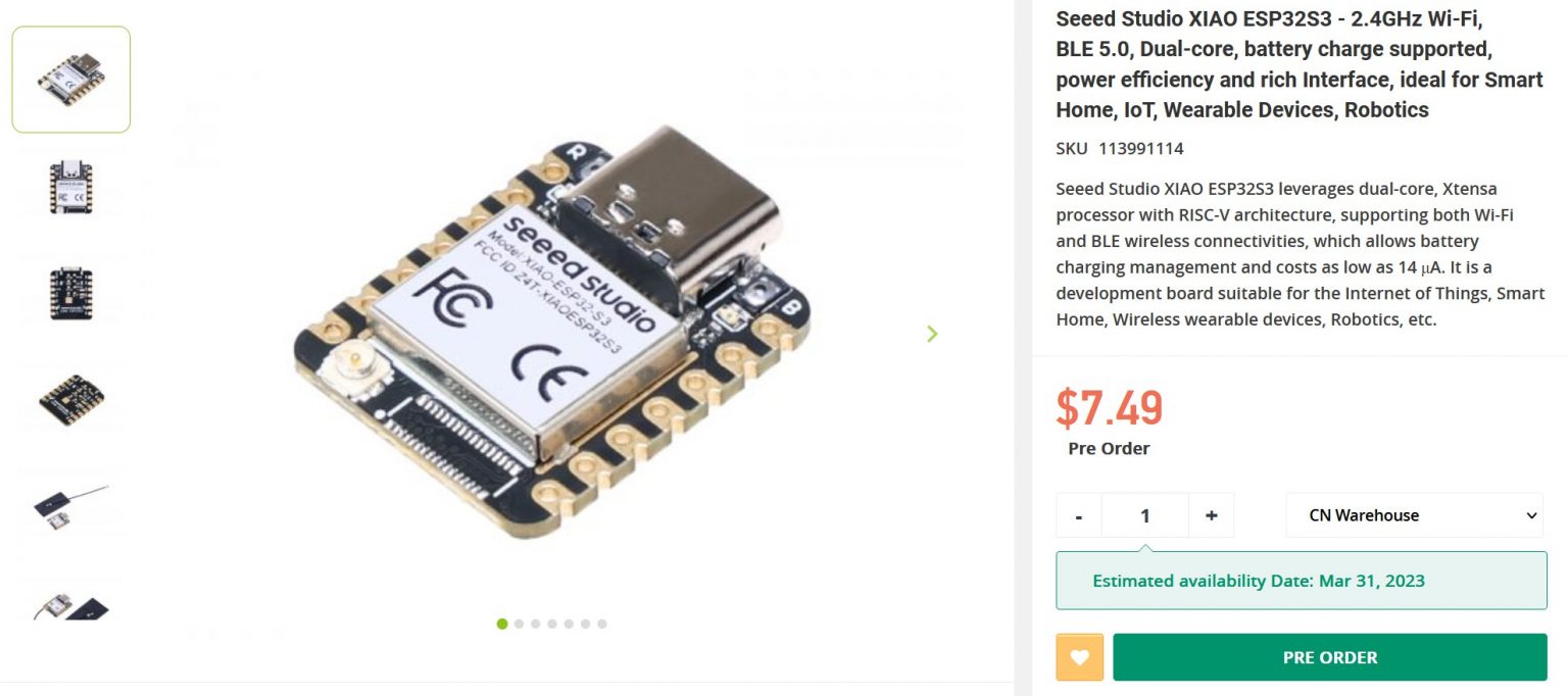 Nouvelle carte XIAO ESP32S3 chez SeeedStudio - Framboise 314, le ...
