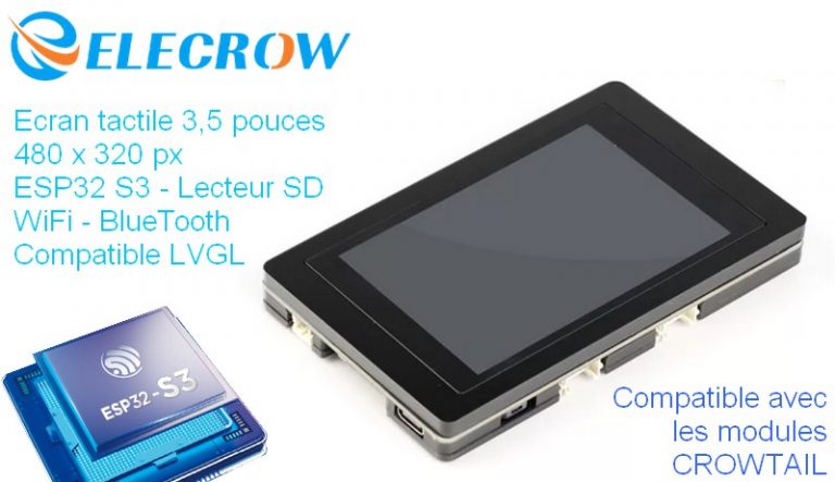 Terminal ESP32 3,5 pouces TFT tactile - 480x320 pixels par Elecrow - Framboise 314, le Raspberry ...