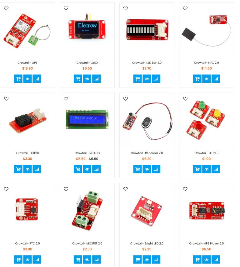 Crowtail Starter Kit pour Arduino par Elecrow - Framboise 314, le ...