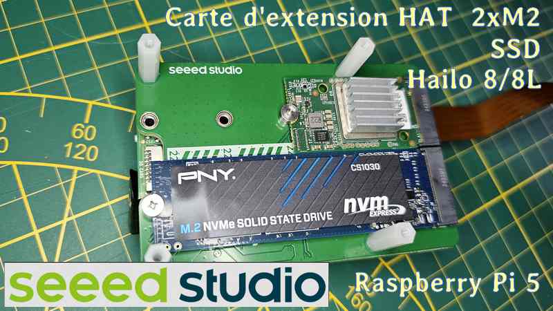 Carte Seeedstudio dual M2 HAT PCie pour Raspberry Pi 5 avec SSD et ...